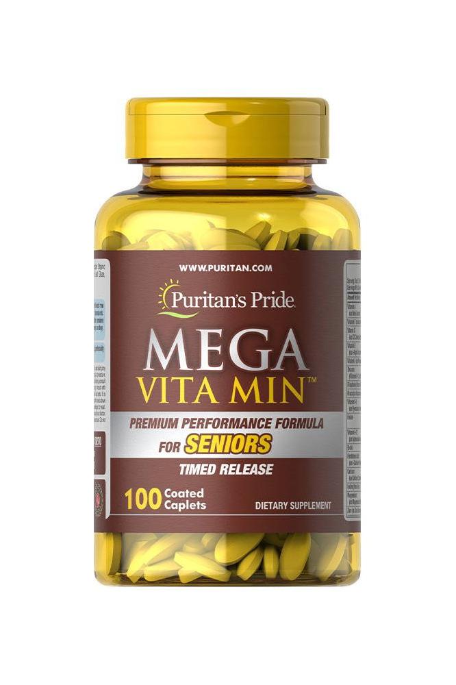 Puritan's Pride - Mega VitaMin Multivitamin for Seniors - 100 Caplets ...